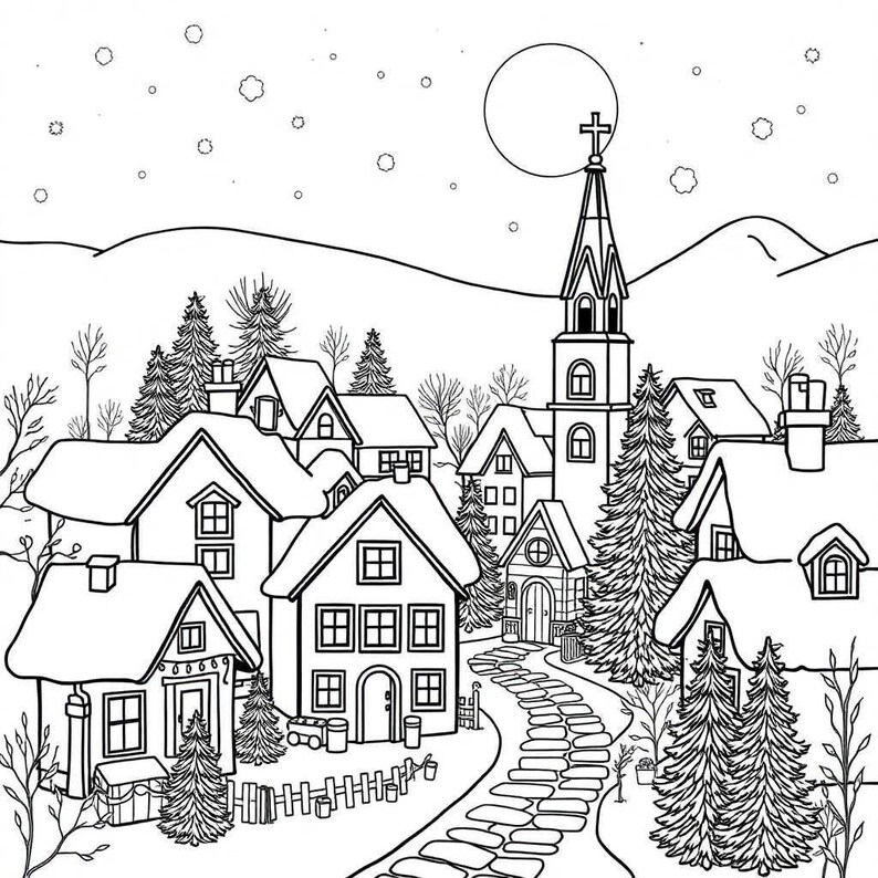 Winter Coloring Pages - Etsy