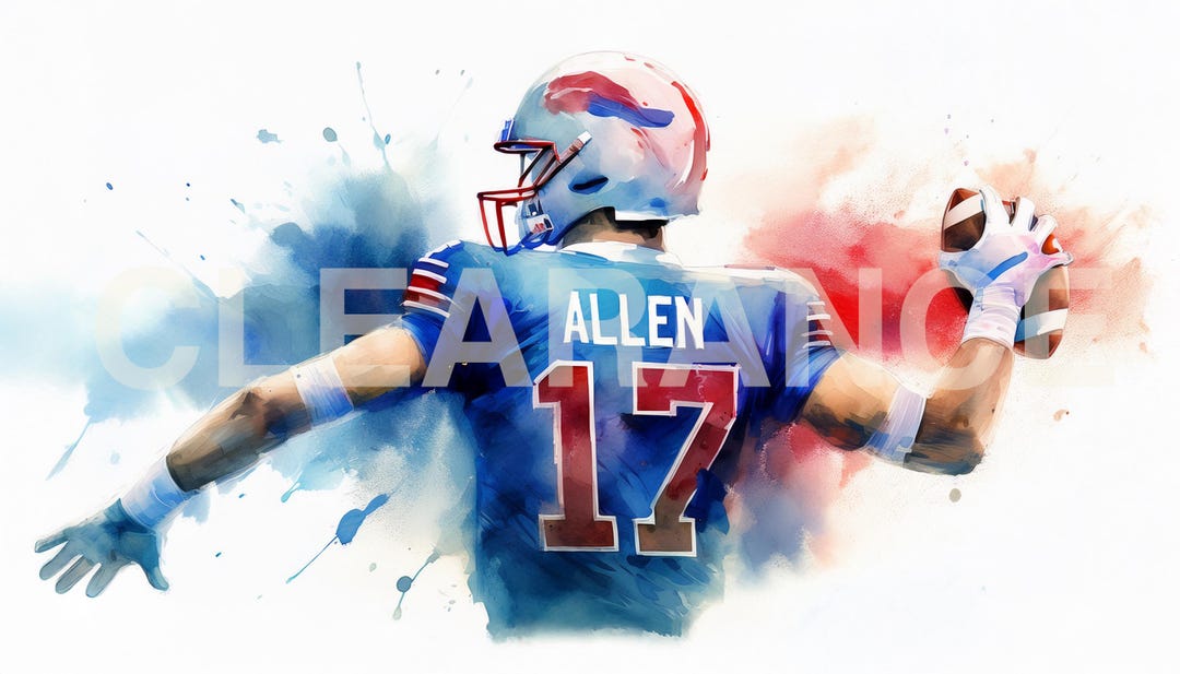 Buffalo Football Player PNG Clipart, Watercolor Football Clip Art Set ...