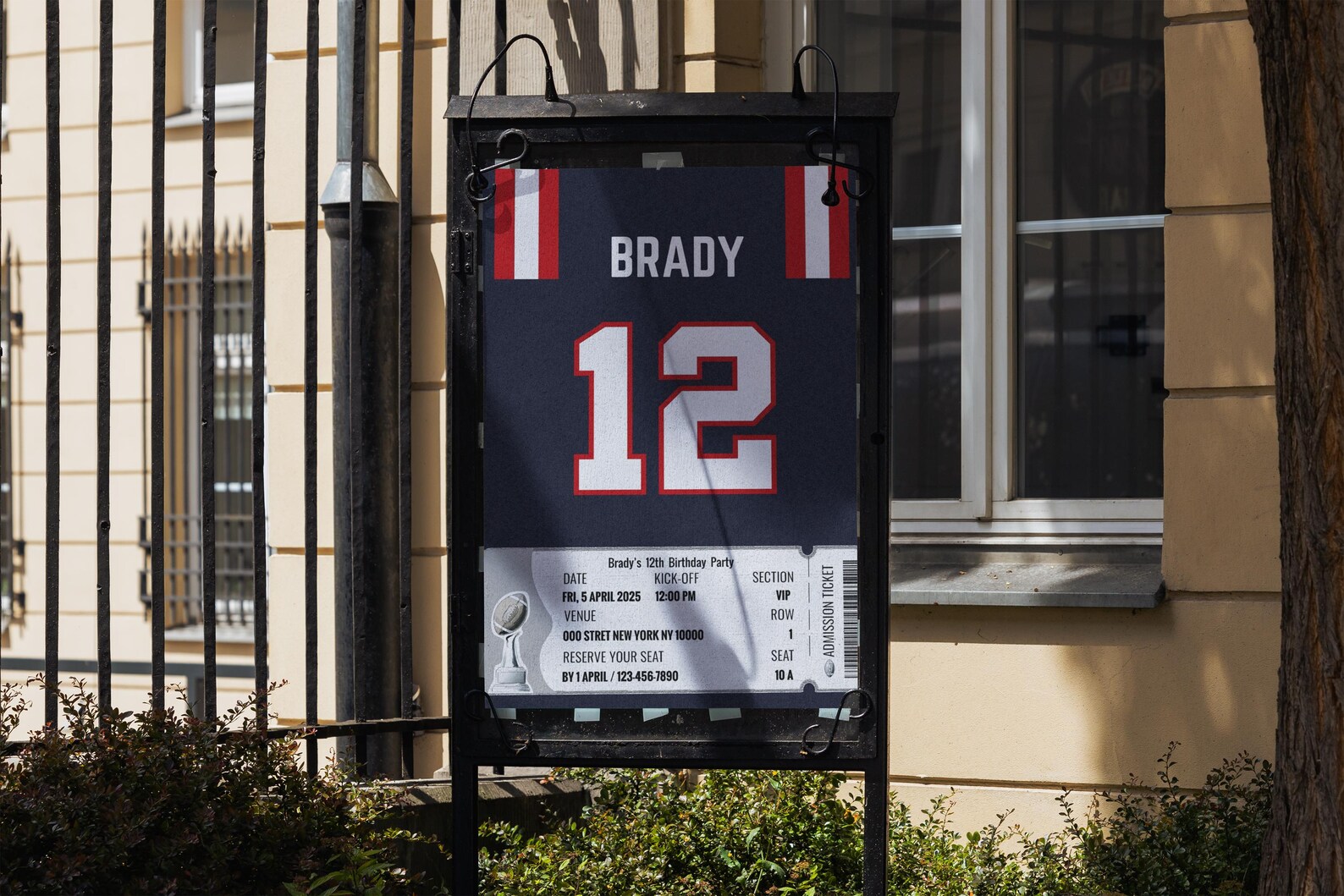 Patriots Brady Editable Birthday Invitation Print Canva Digital ...