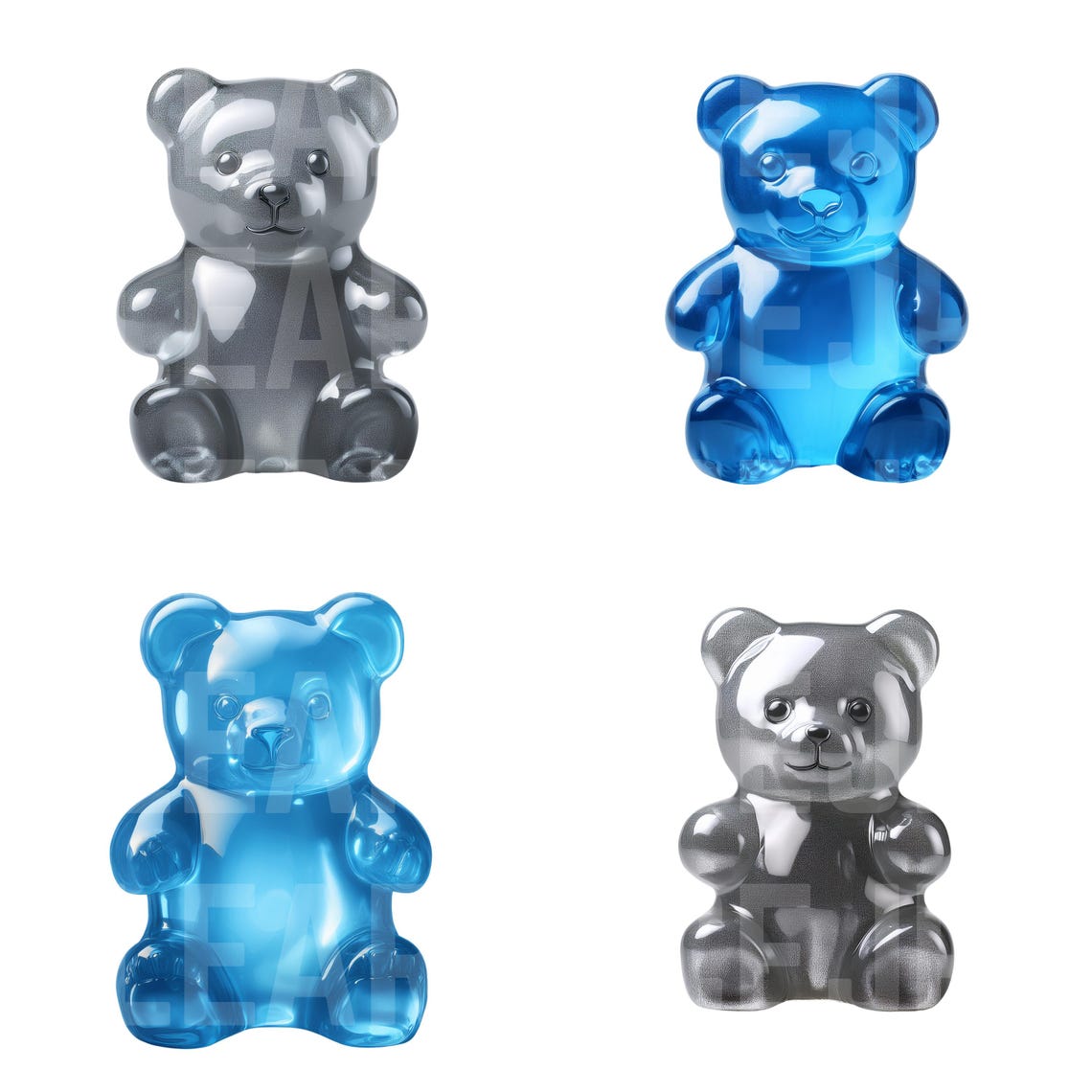 20 Gummy Bears Clipart | Realistic Cute Candy Bear JPG | Colorful ...