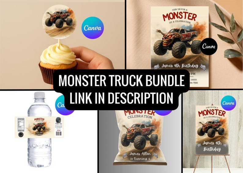 Editable Zombie Monster Truck Birthday Welcome Sign, Truck Birthday ...