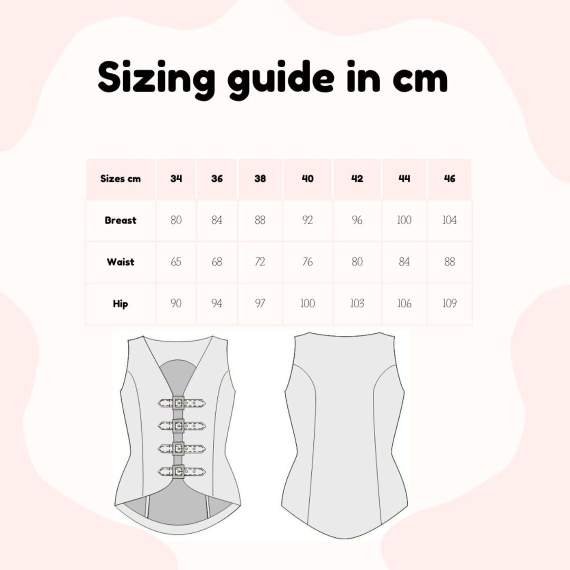 Fitted Buckle Vest Sewing Pattern – PDF Download | Sizes 34–46 | A4, A0 ...