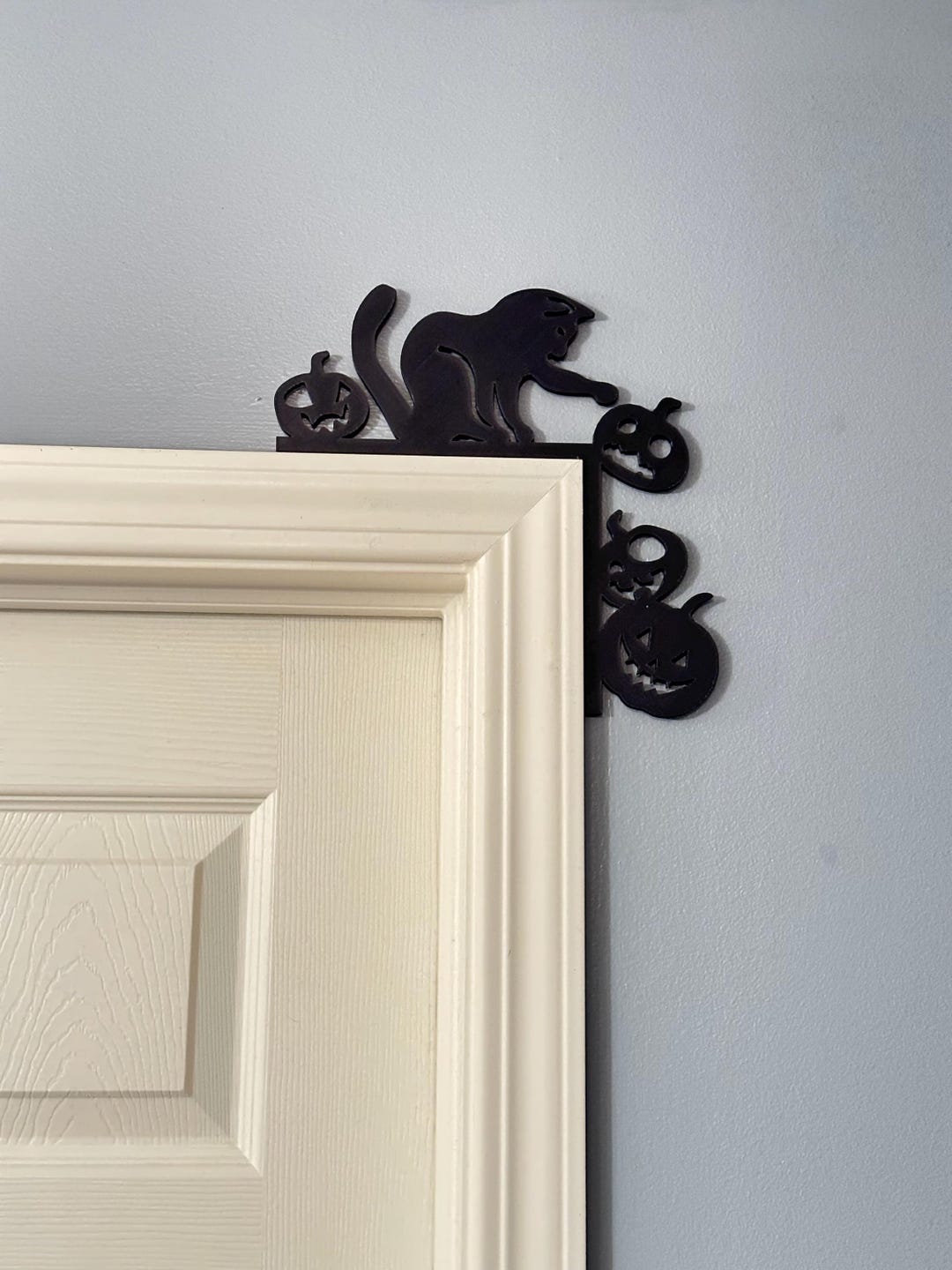 Halloween Cat & Pumpkin Door Corner Decor: Spooky Fall Welcome Sign - Etsy