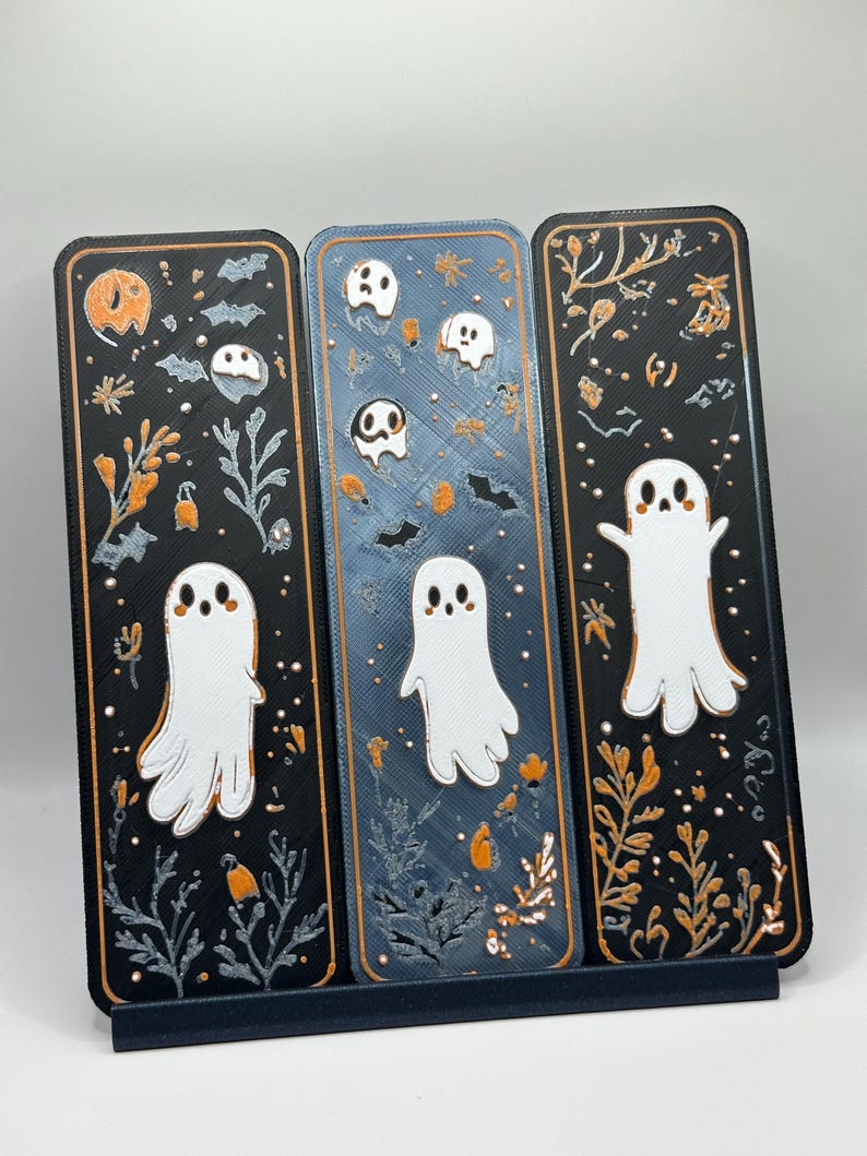 3D Printed Ghost Bookmarks: Spooky Gothic Book Accessories, Set of 3 - Etsy