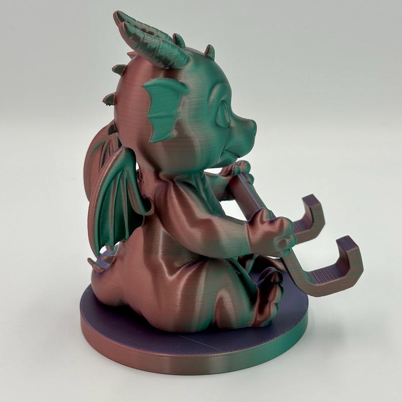 3D Printed Dragon Phone Stand: Whimsical Desk Accessory - Etsy