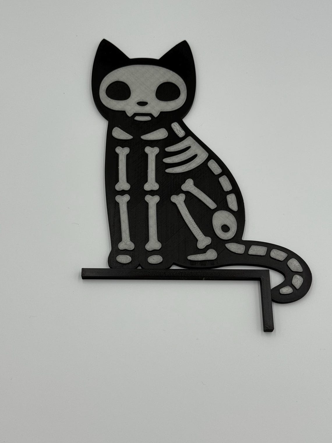 Glowing Skeleton Black Cat Halloween Decor: Spooky Gothic Wall Art - Etsy