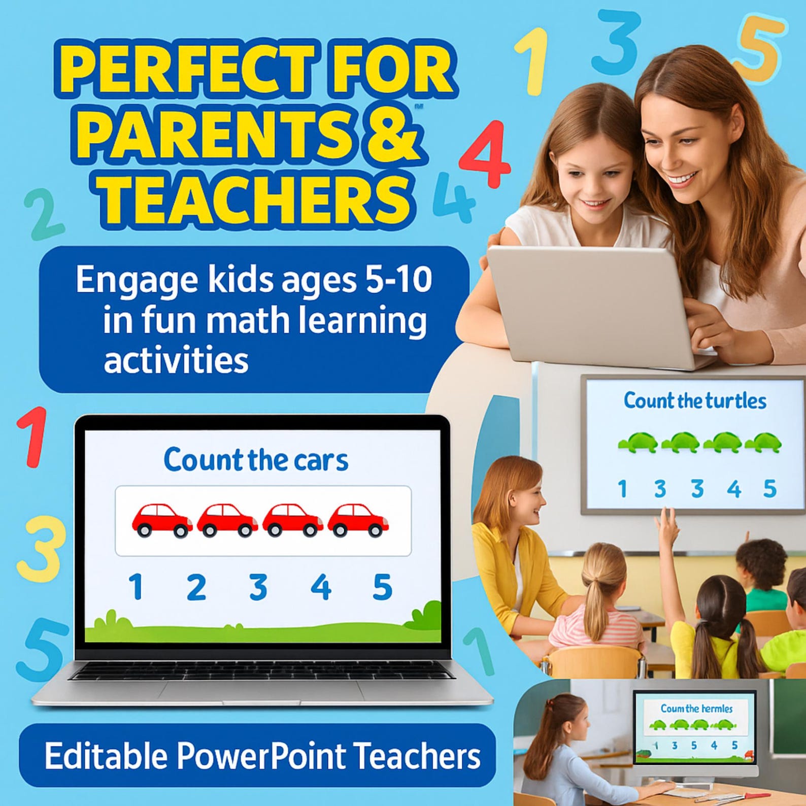Kids Counter Game: Editable Powerpoint With PLR (ages 3-6 Digital ...