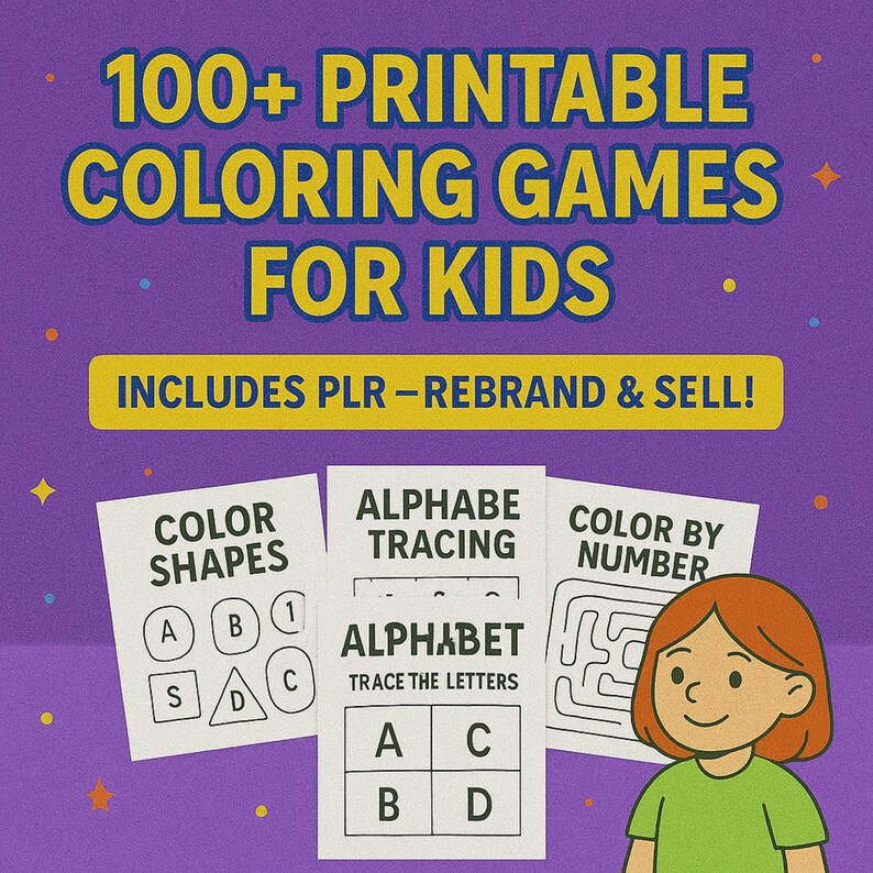 100+ Printable Coloring Games for Kids With PLR – Educational Fun ...
