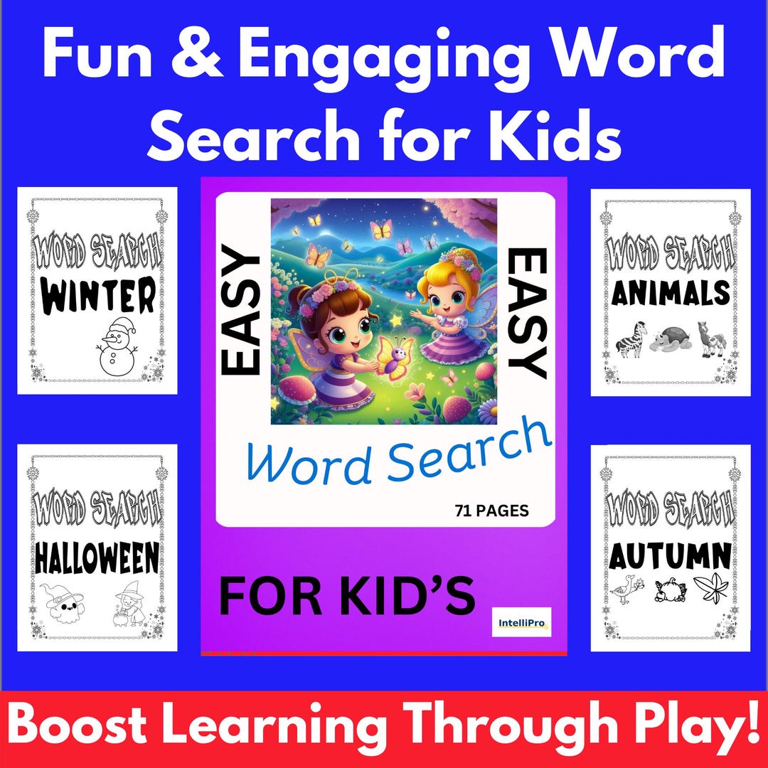 Word Search for Kids | Fun & Educational Puzzle Book | Brain-boosting ...
