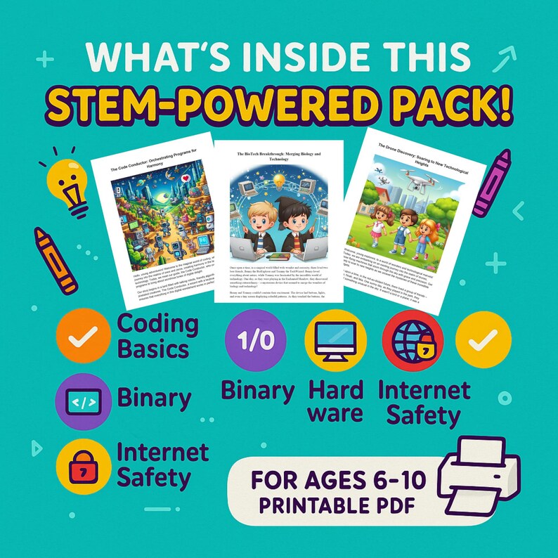 Computer Science & Technology for Kids – Educational PDF Activity Book ...