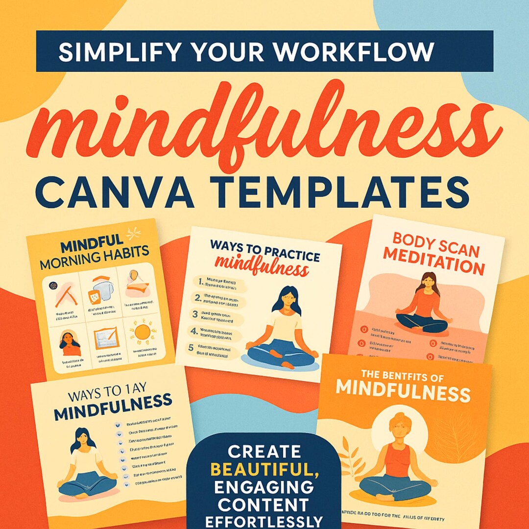 Mindfulness Canva Template for Wellness Coaches – Editable, PLR ...