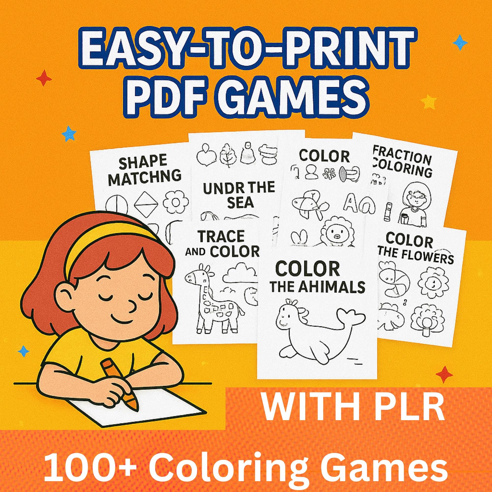 100+ Printable Coloring Games for Kids With PLR – Educational Fun ...
