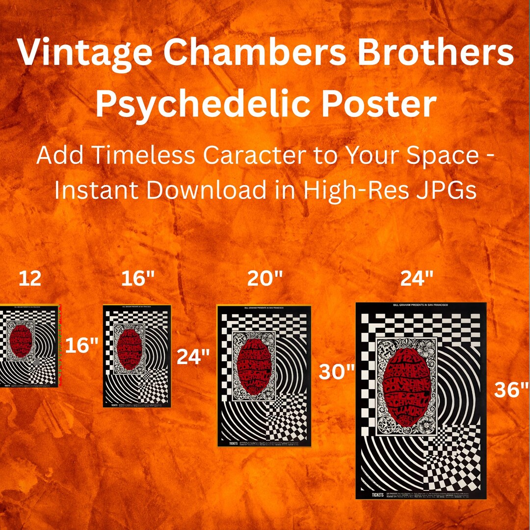 Vintage Chambers Brothers Psychedelic Poster | Trippy Retro Wall Art ...