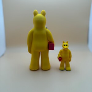 Quasimoto Inspired 3D Printed Figurine – Yellow Character Holding Brick ...