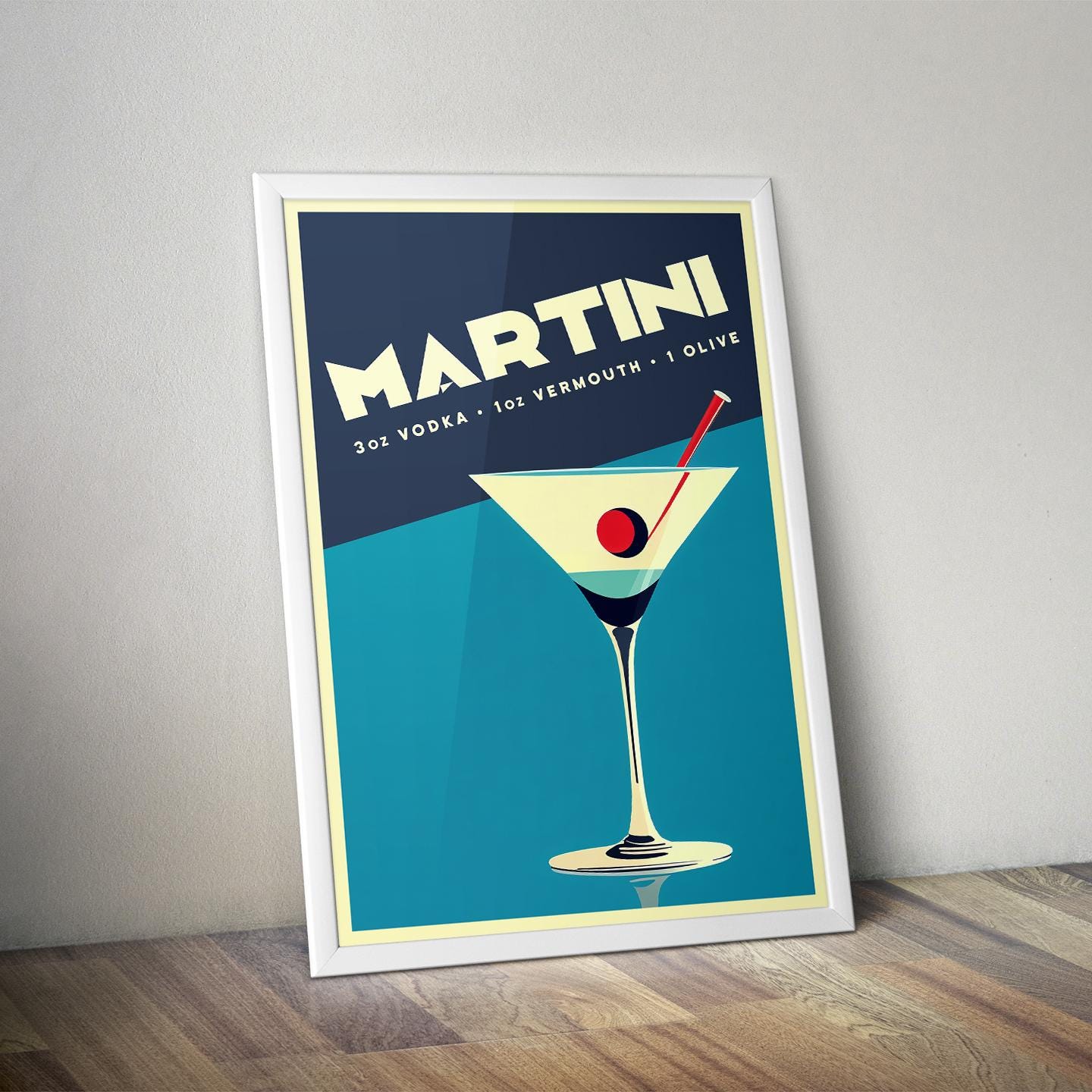 Retro Martini Cocktail Print - Etsy