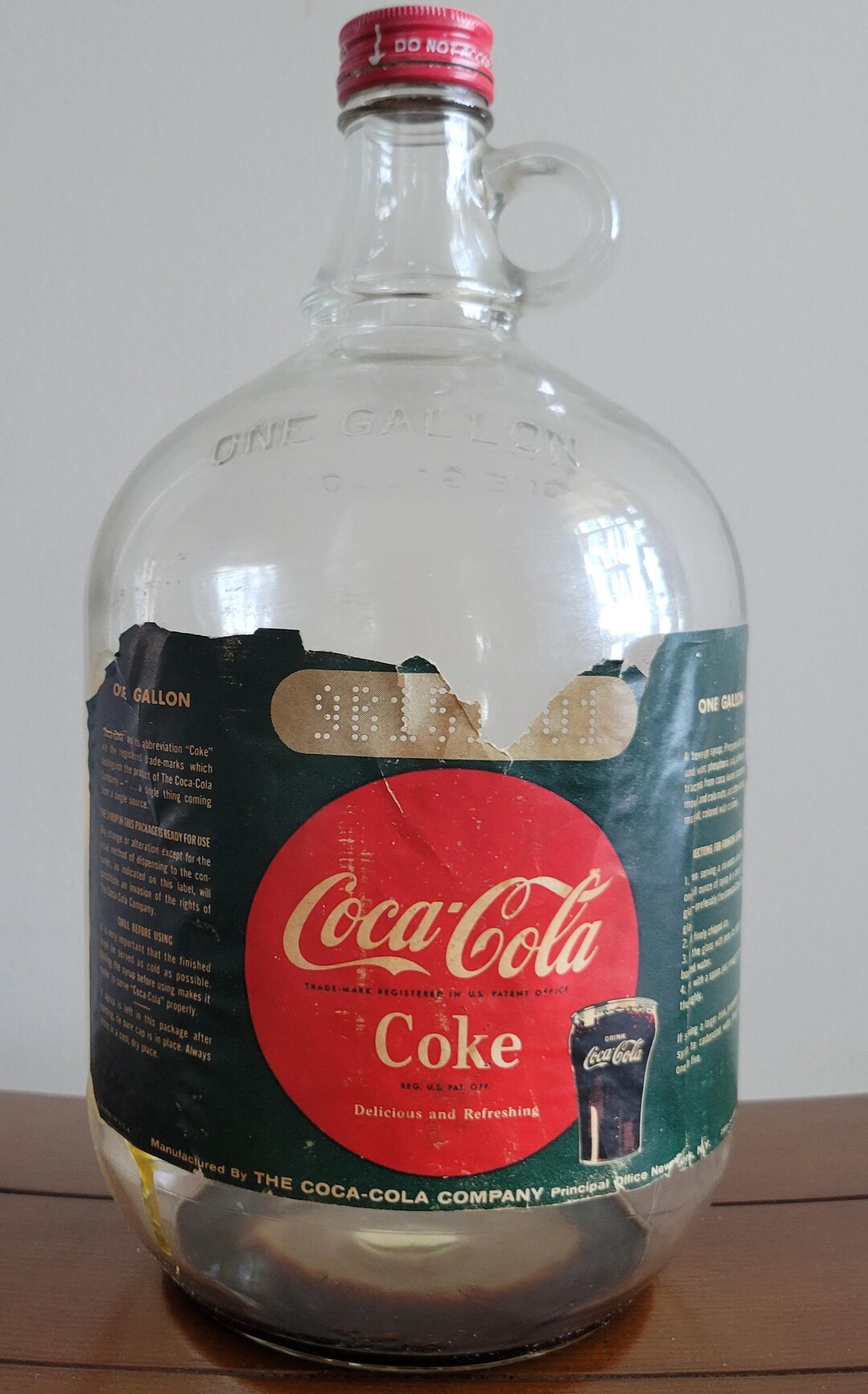 Vintage Coke, Coca-cola Syrup One Gallon Glass Bottle - Etsy