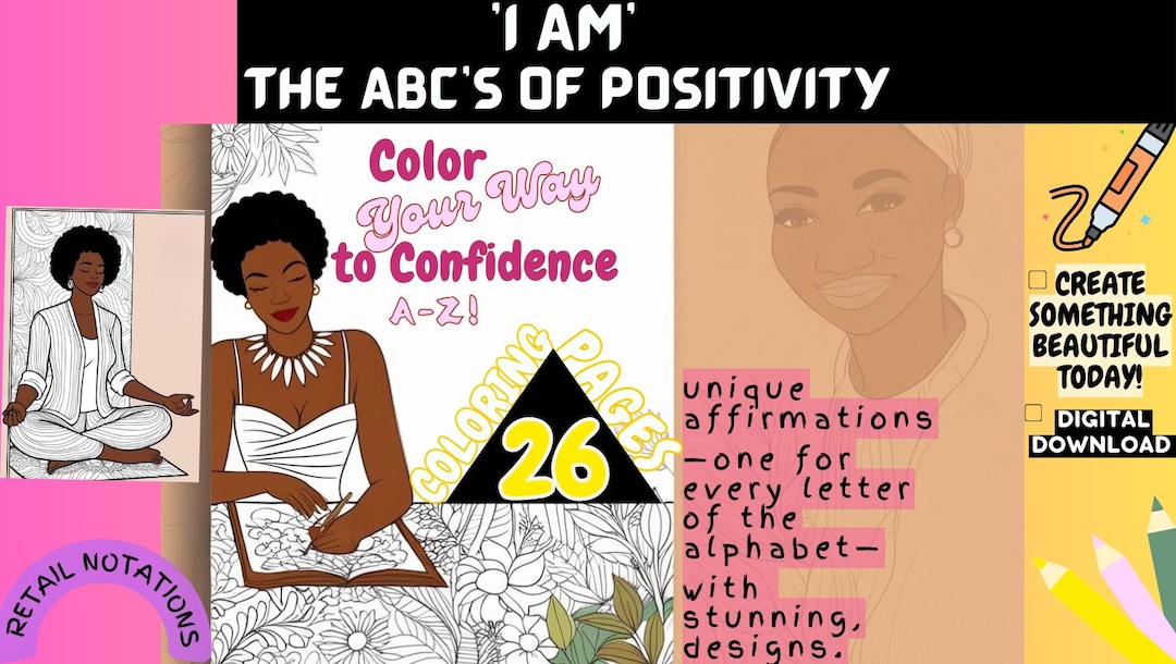 I AM: the Abcs of Positivity Coloring Pages Fun and Inspiring Coloring ...