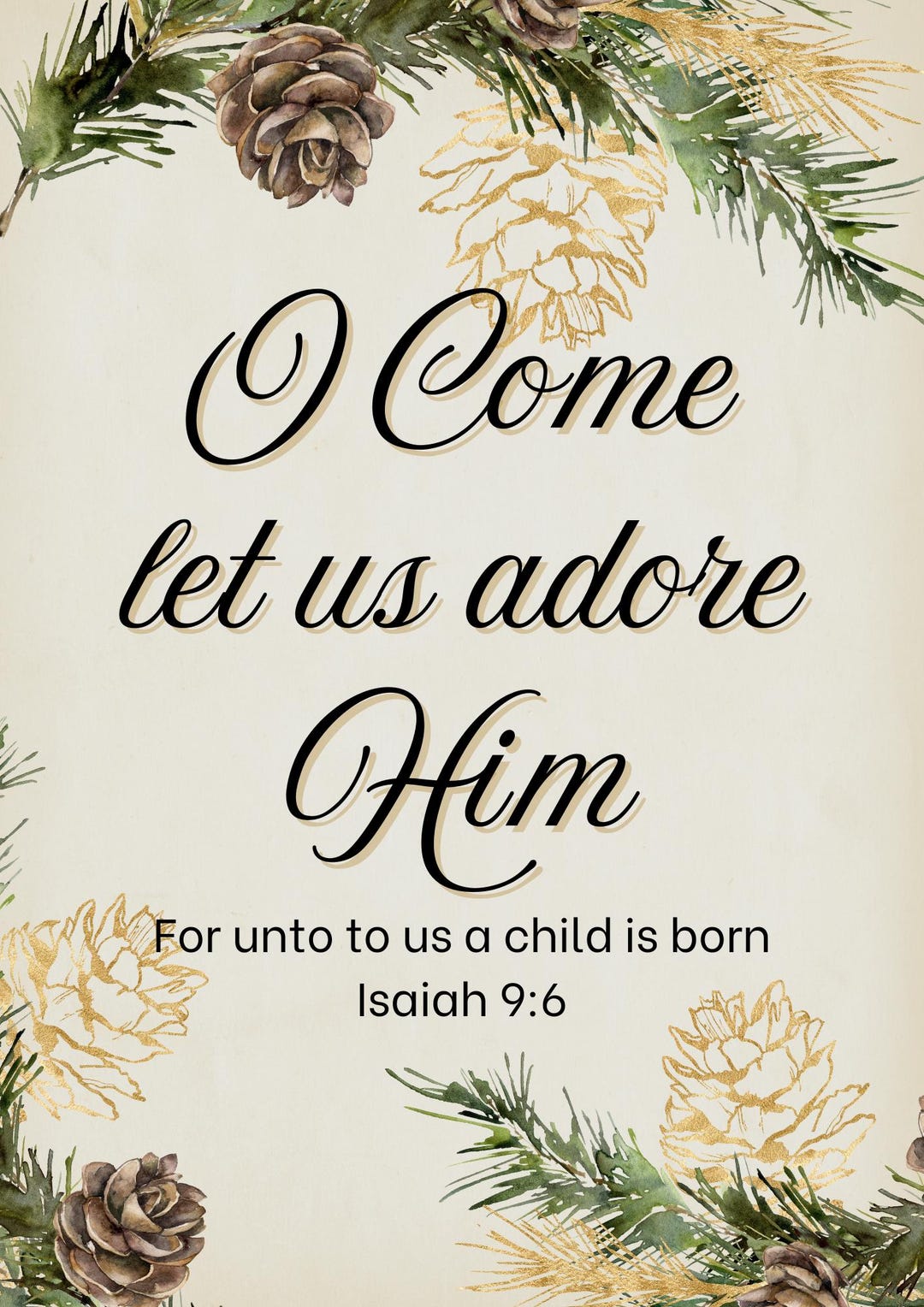 O Come Let Us Adore Him Christmas Poster - Etsy