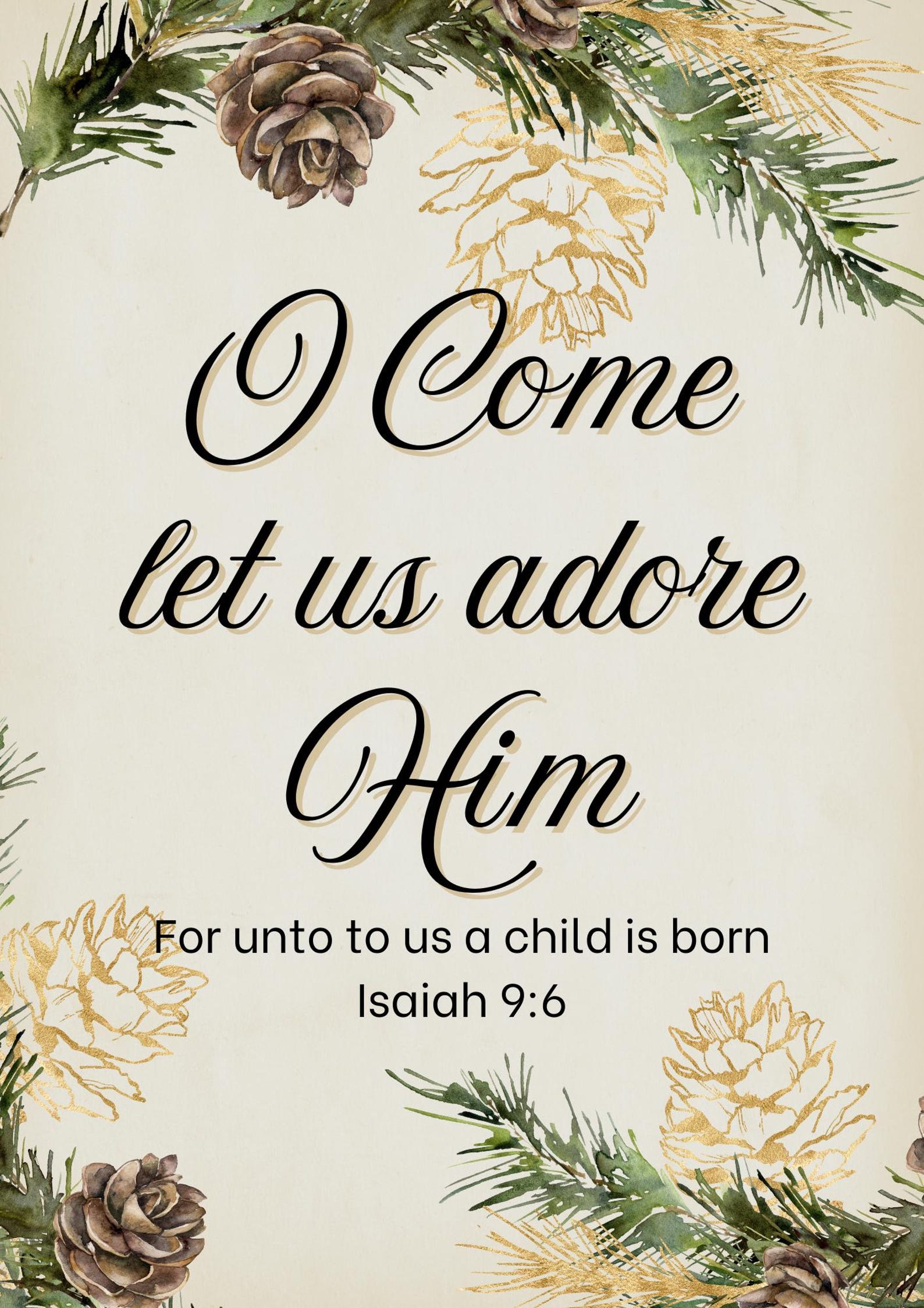 O Come Let Us Adore Him Christmas Poster - Etsy