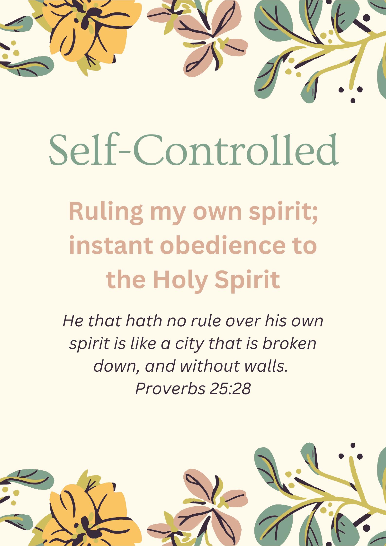 Fruit of the Spirit, Self-control Poster - Etsy