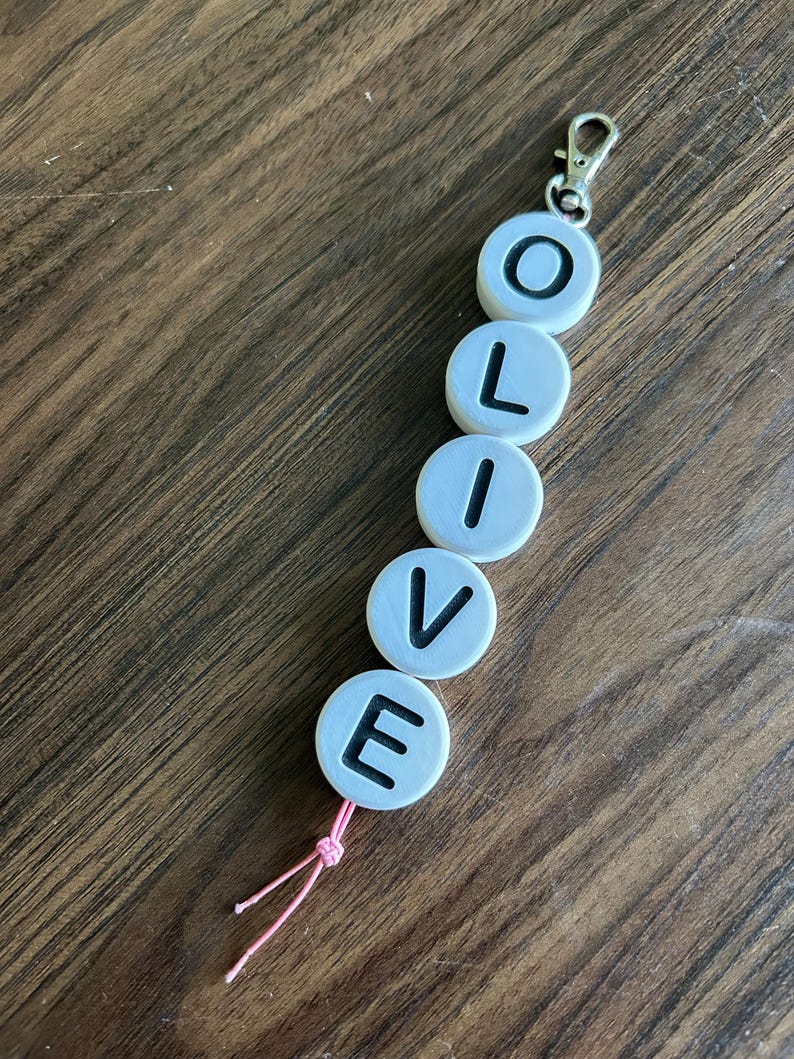 Personalized Oversized Letter Bead Keychain – 1” Diameter Beads - Etsy