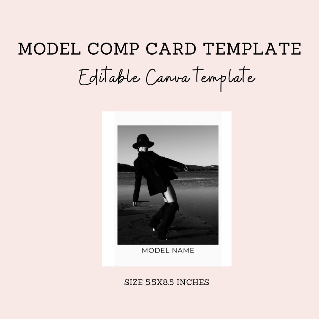 Editable Model Comp Card Template | Digital Portfolio Card ...