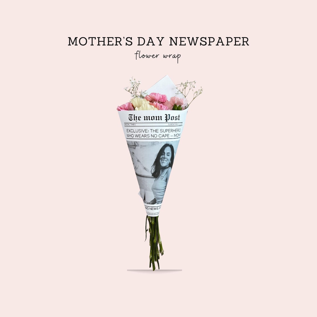 Mother’s Day Newspaper Template Canva | Editable Mothers Day Newspaper ...
