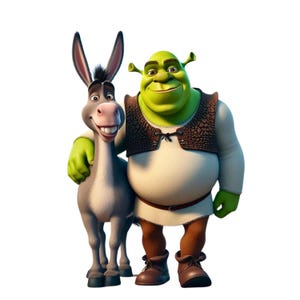 Magical Ogre and Talking Donkey Digital Art | Fairytale Fantasy Wall ...
