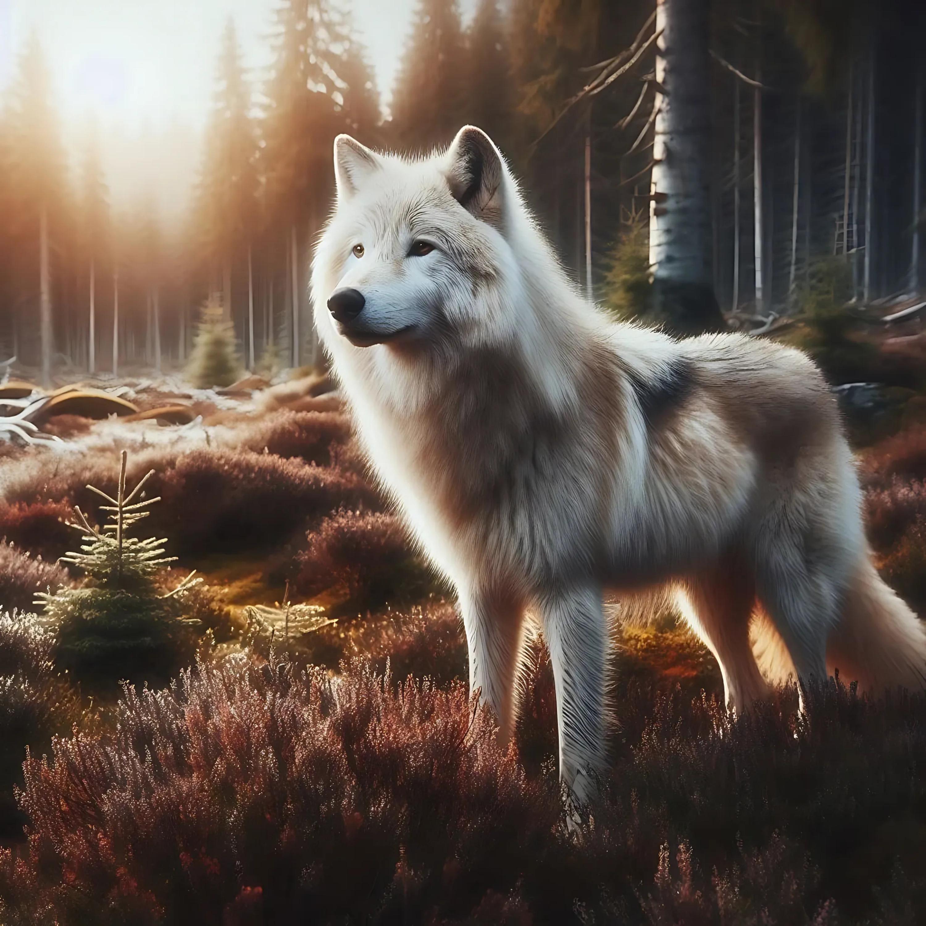 Wolf Art Print: Gray & White Wolves in Forest (digital Download) - Etsy
