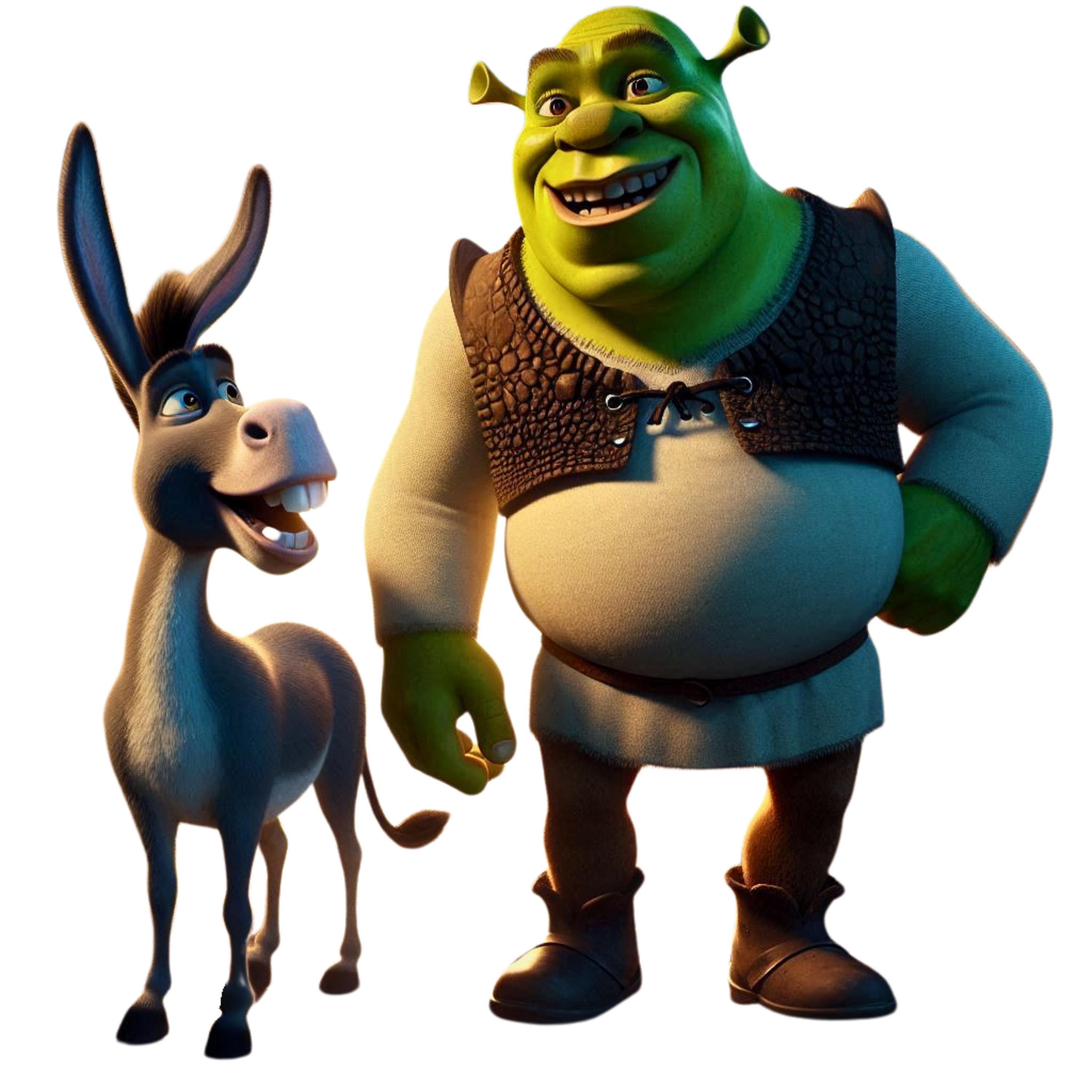 Magical Ogre and Talking Donkey Digital Art | Fairytale Fantasy Wall ...