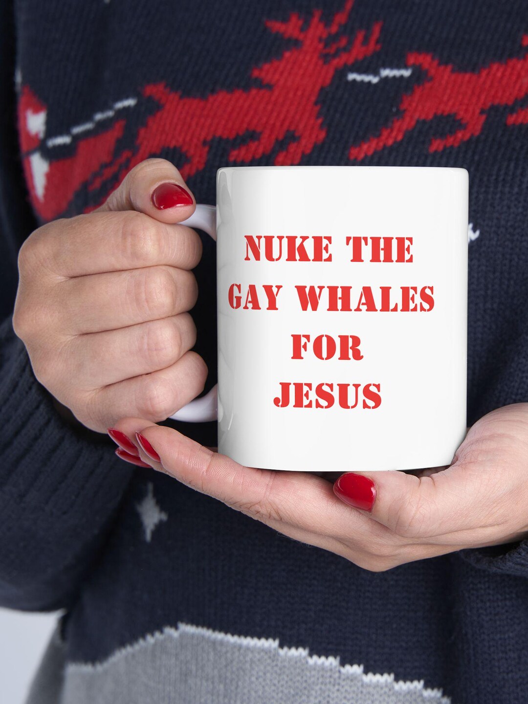 Funny "nuke the Gay Whales" Ceramic Coffee Mug: Sarcastic Novelty Gift - Etsy