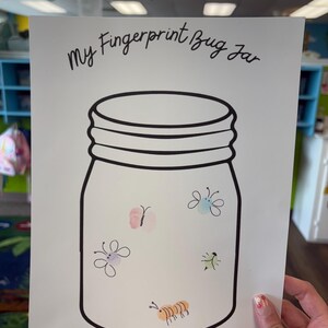 Fingerprint Bug Jar Printable PDF for Kids/classrooms - Etsy