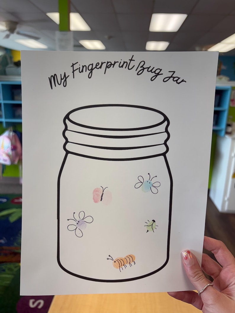 Fingerprint Bug Jar Printable PDF for Kids/classrooms - Etsy