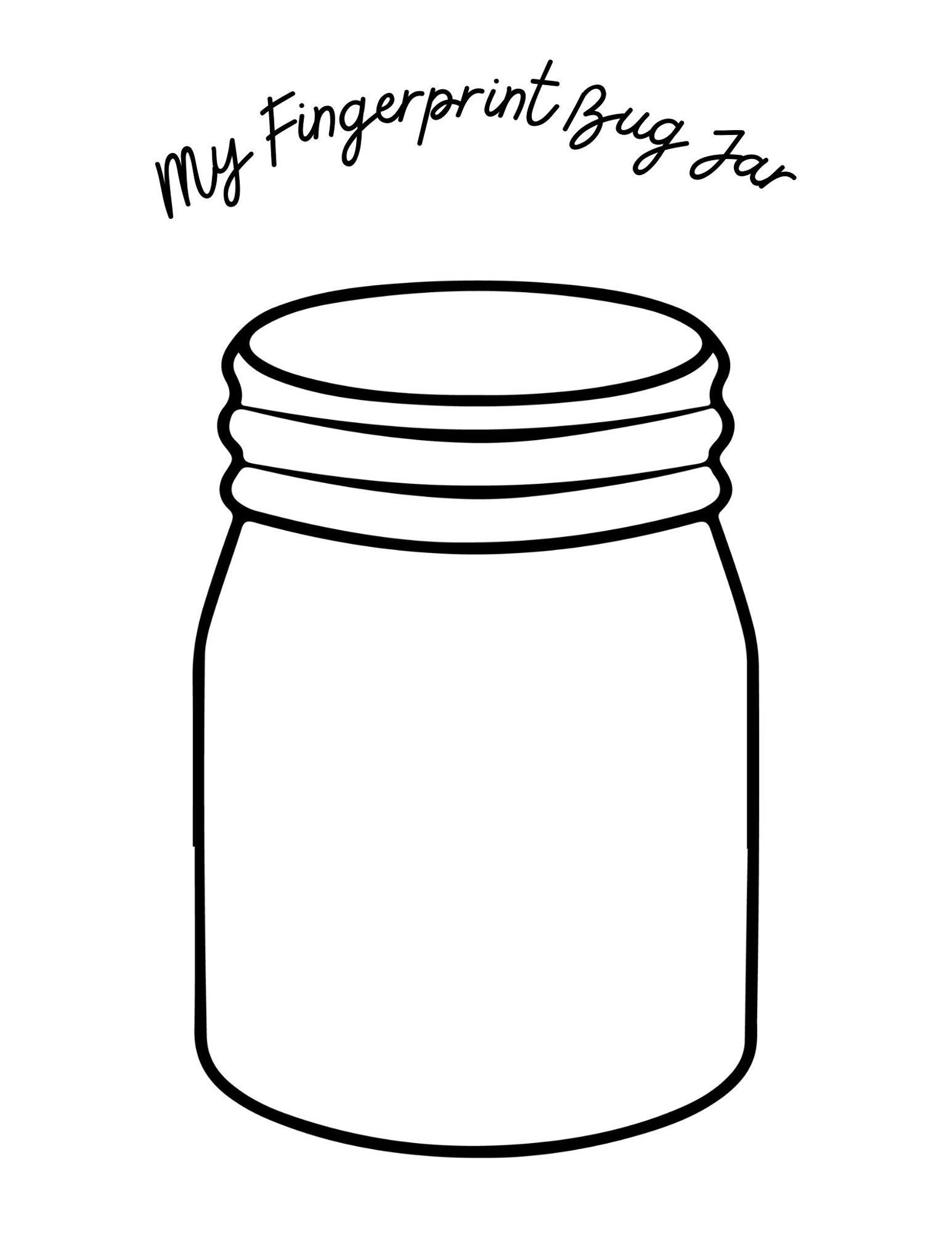Fingerprint Bug Jar Printable PDF for Kids/classrooms - Etsy