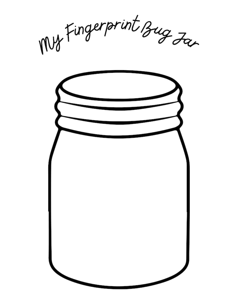 Fingerprint Bug Jar Printable PDF for Kids/classrooms - Etsy