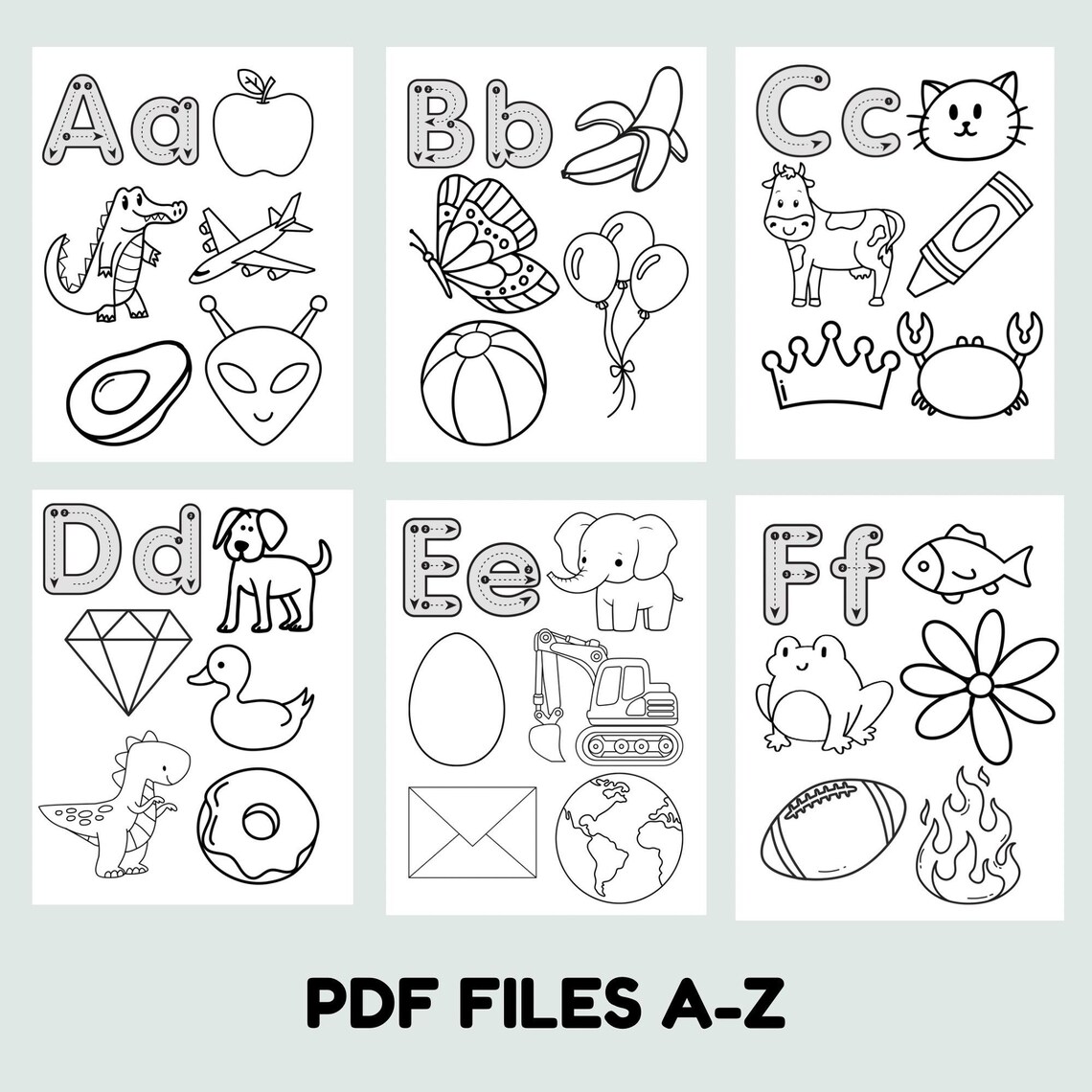 Printable Alphabet Activity Bundle | 25 Pages A-Z | Preschool ...