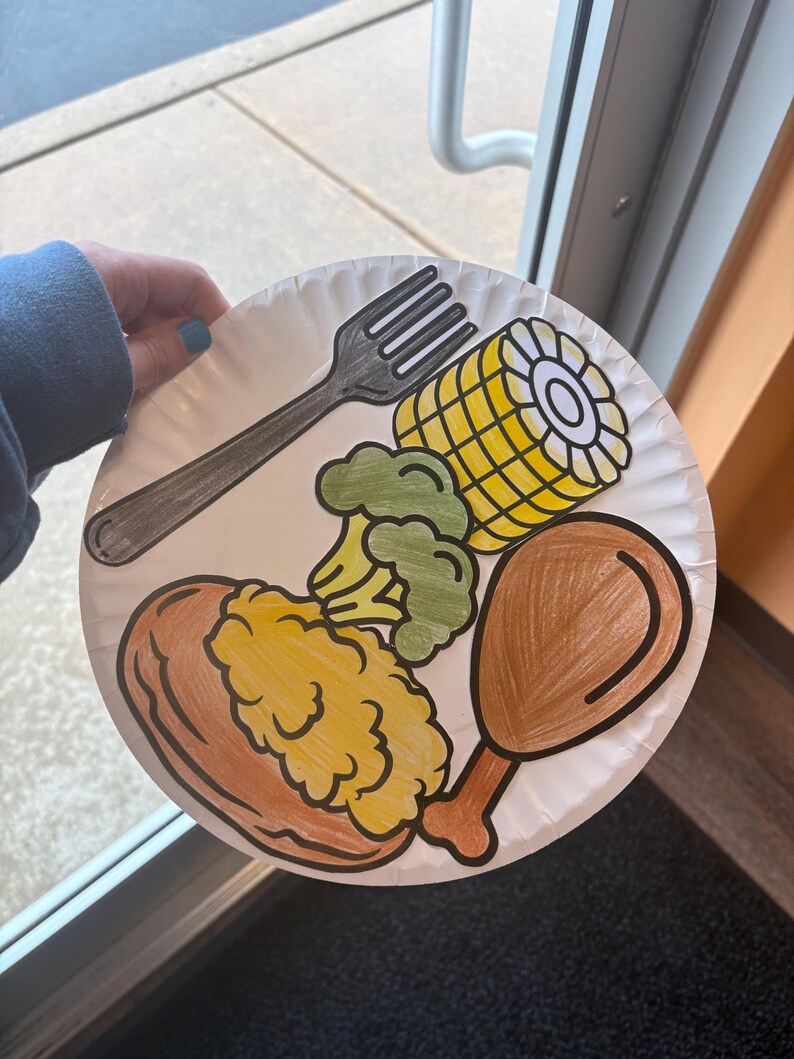 Printable Thanksgiving Plate Craft | Digital Food Cutouts for Kids ...
