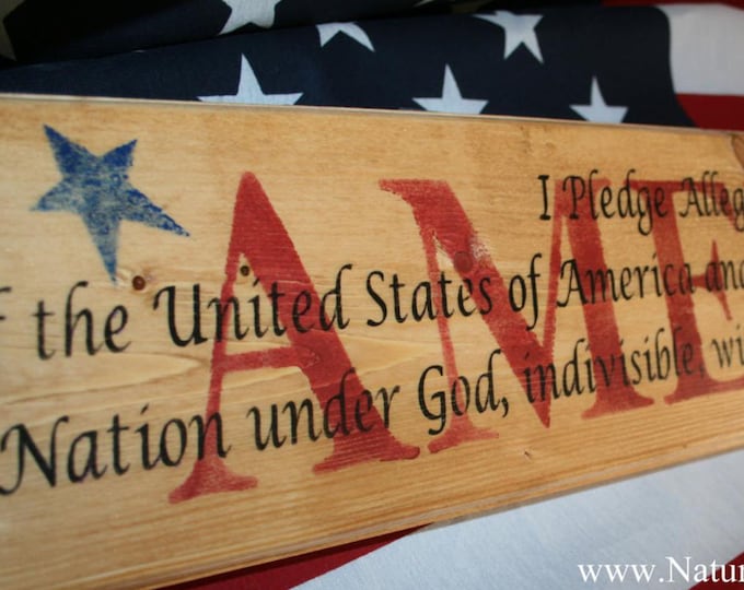 America Pledge of Allegiance Sign, Patriotic Americana Decor, USA ...