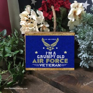 Funny Air Force Veteran Sign Grumpy Air Force Veteran Shelf - Etsy