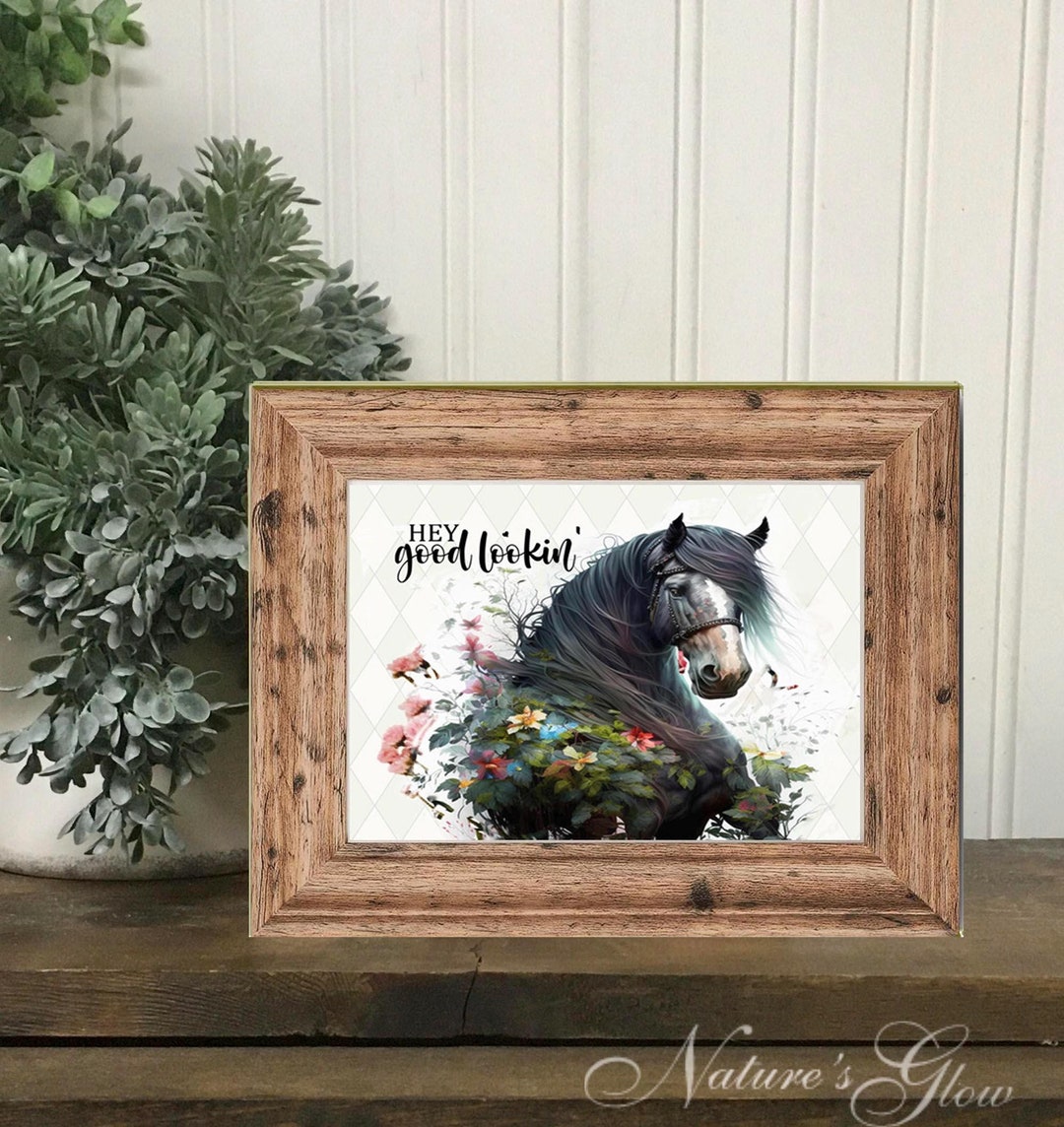 Hey Good Lookin' Framed Horse Print, Western Rustic Wall Decor and ...