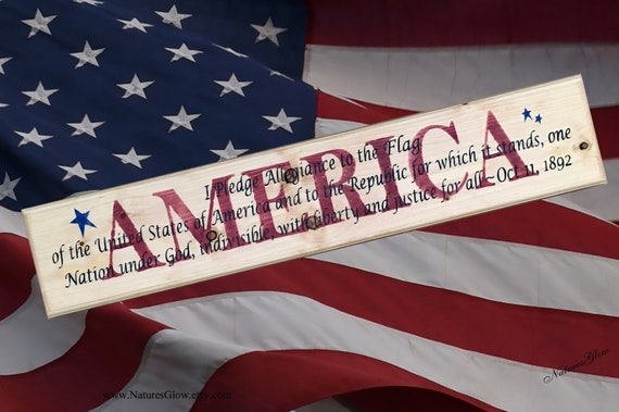 America Pledge of Allegiance Sign Patriotic Americana Decor | Etsy