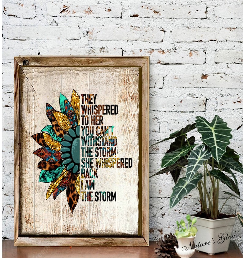 I Am the Storm Sign Retro Aztec Sunflower Decor Southwestern - Etsy