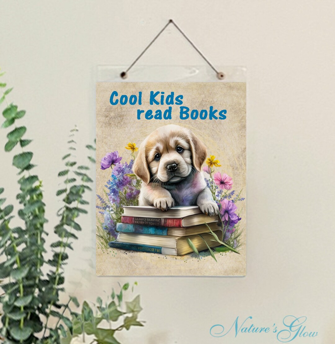 Cool Kids Read Books Reading Sign for Kids Room, Homeschool and Library ...
