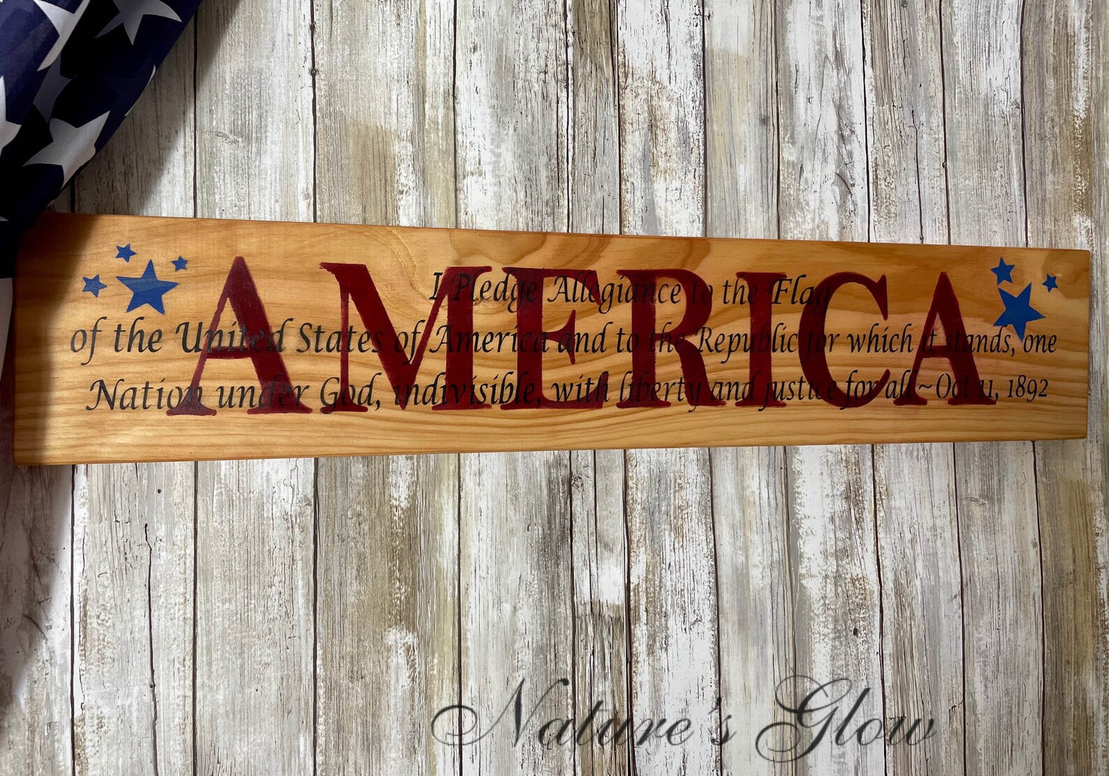 America Pledge of Allegiance Sign Patriotic Americana Decor - Etsy