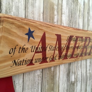 America Pledge of Allegiance Sign Patriotic Americana Decor | Etsy