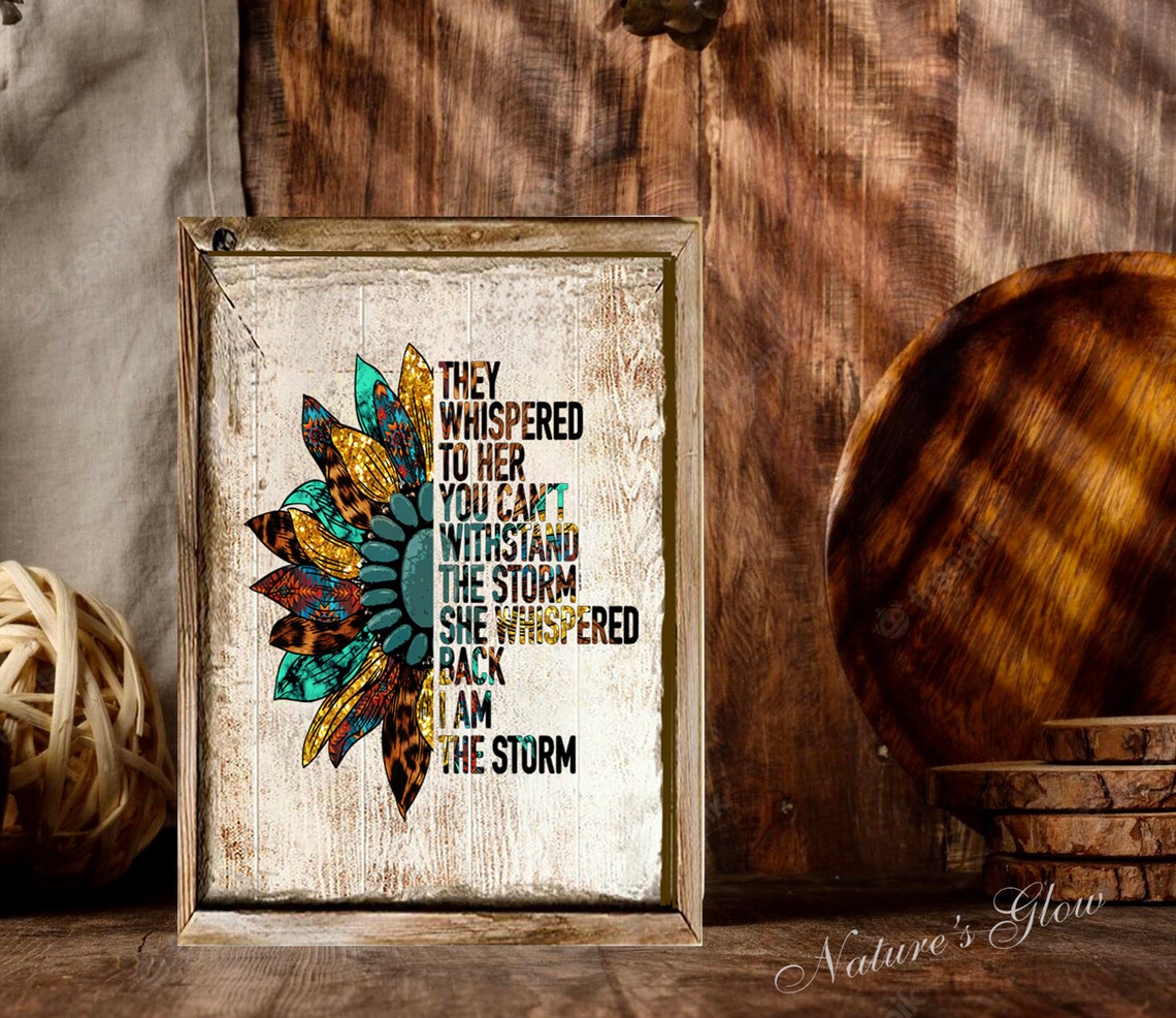I Am the Storm Sign Retro Aztec Sunflower Decor Southwestern - Etsy