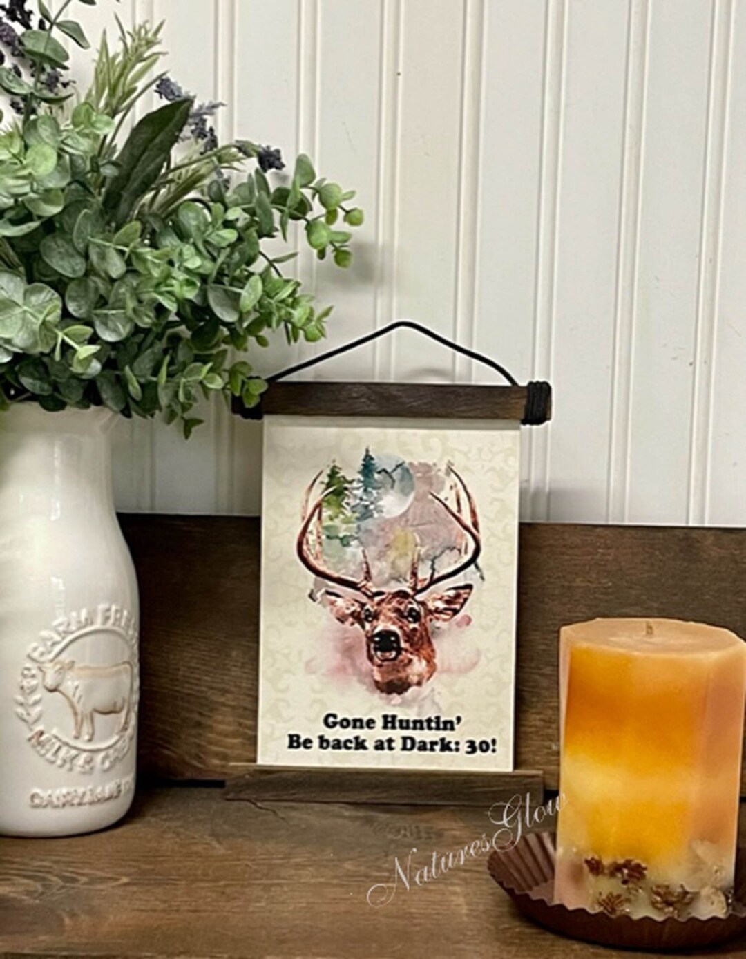 Gone Hunting Sign, Be Back at Dark Thirty, Hunting Camp Wall Decor ...