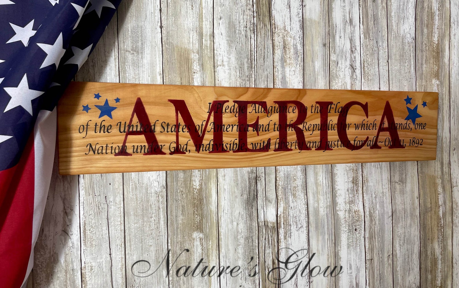 America Pledge of Allegiance Sign Patriotic Americana Decor - Etsy