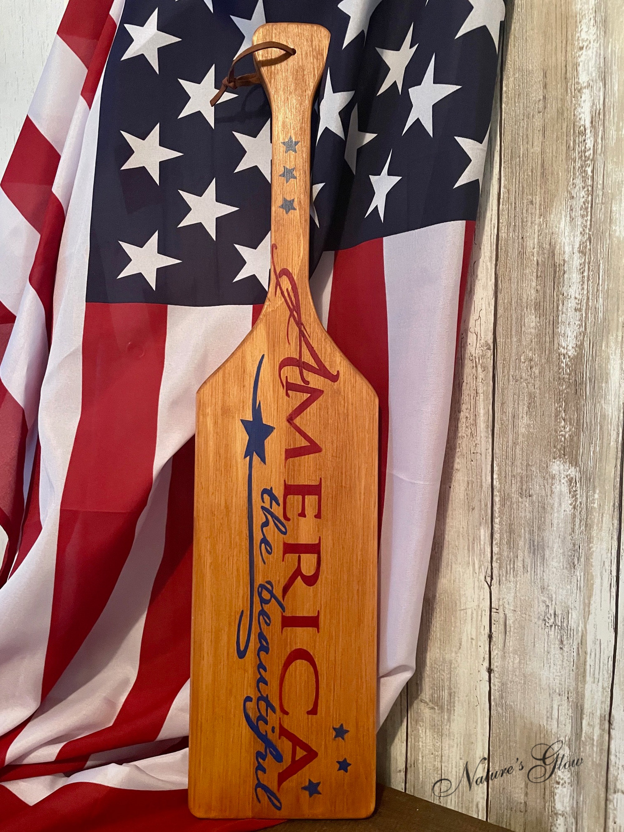 America the Beautiful Sign, Boat Paddle Oar Decor for Lake House ...
