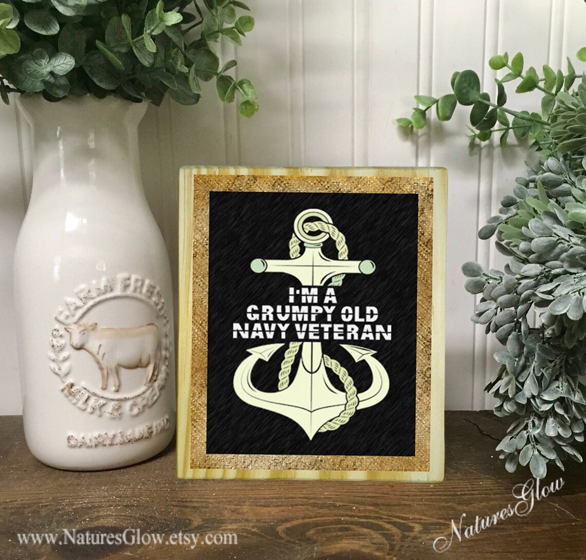 Grumpy Navy Veteran Sign Funny Retired Navy Wood Shelf - Etsy